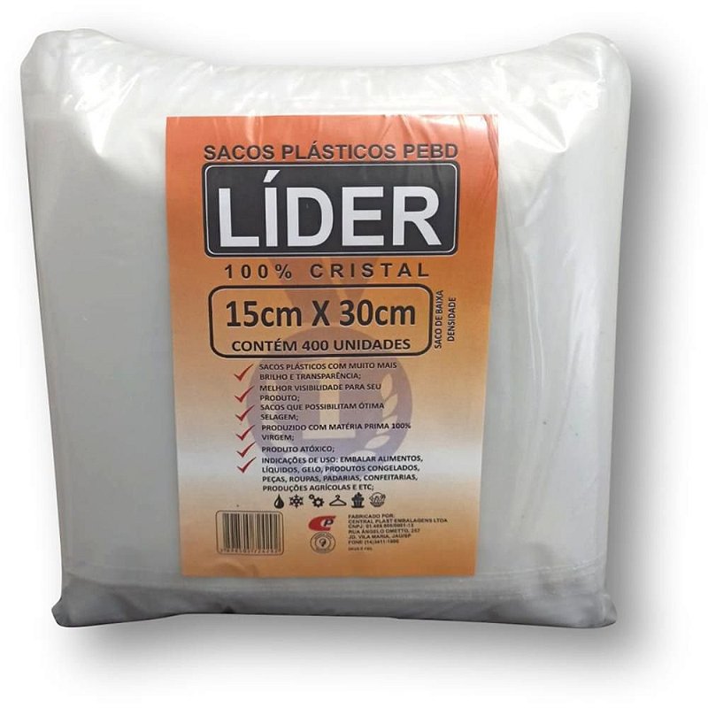 Saco Plastico 15X30X0,06 Saco PEBD 600MM PCTE C/400 - Digital ...
