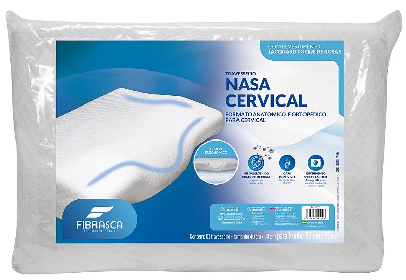 Travesseiro Nasa Cervical - Fibrasca - Ortopedia Servital