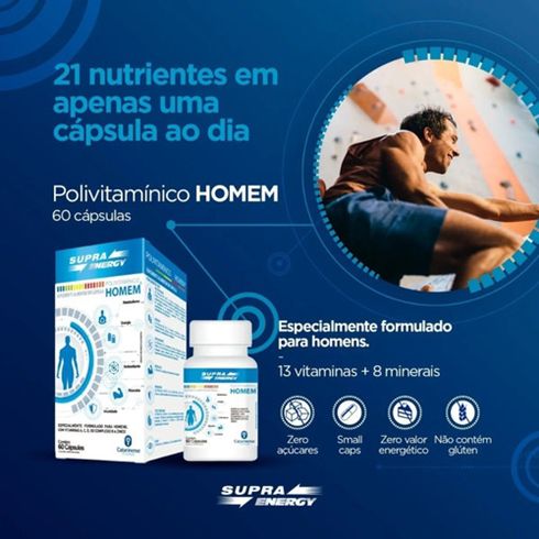 SUPRA ENERGY HOMEM C/60 CÁPS. - Drogaria do Farmacêutico