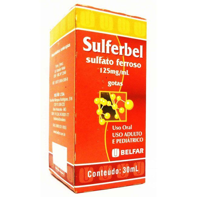 SULFATO FERROSO SULFERBEL FERRONIL ANEMIA - Drogaria do Farmacêutico