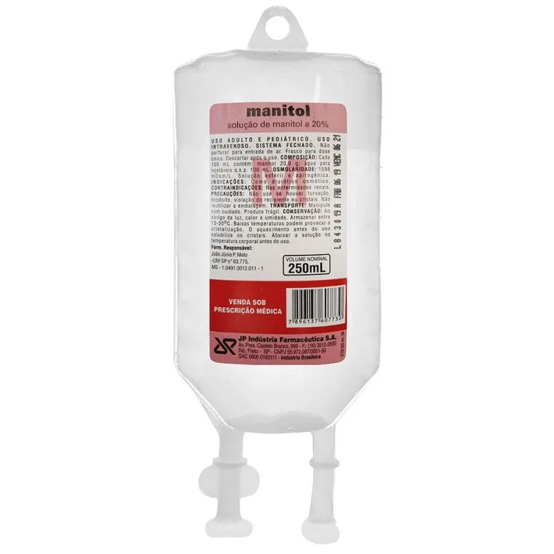 MANITOL 20% INTRAVENOSO - Drogaria do Farmacêutico