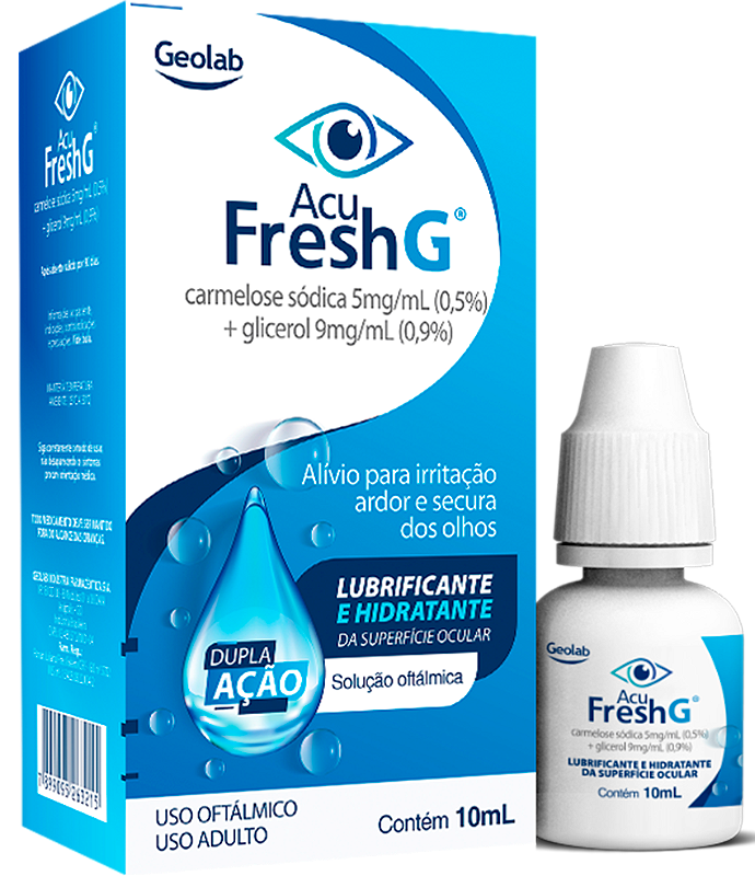 ACU FRESH G CARMELOSE SÓDICA GLICEROL LUBRIFICANTE OCULAR LACRIMA PLUS - Drogaria do Farmacêutico