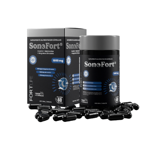 SONOFORT INOSITOL MAGNÉSIO DIMALATO MELATONINA SONO INSONIA OSSOS MEMÓ ...