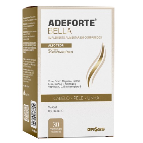 ADEFORTE BELLA SUPLEMENTO BIOTINA ÁCIO PANTOTENICO CABELO UNHA PELE ...