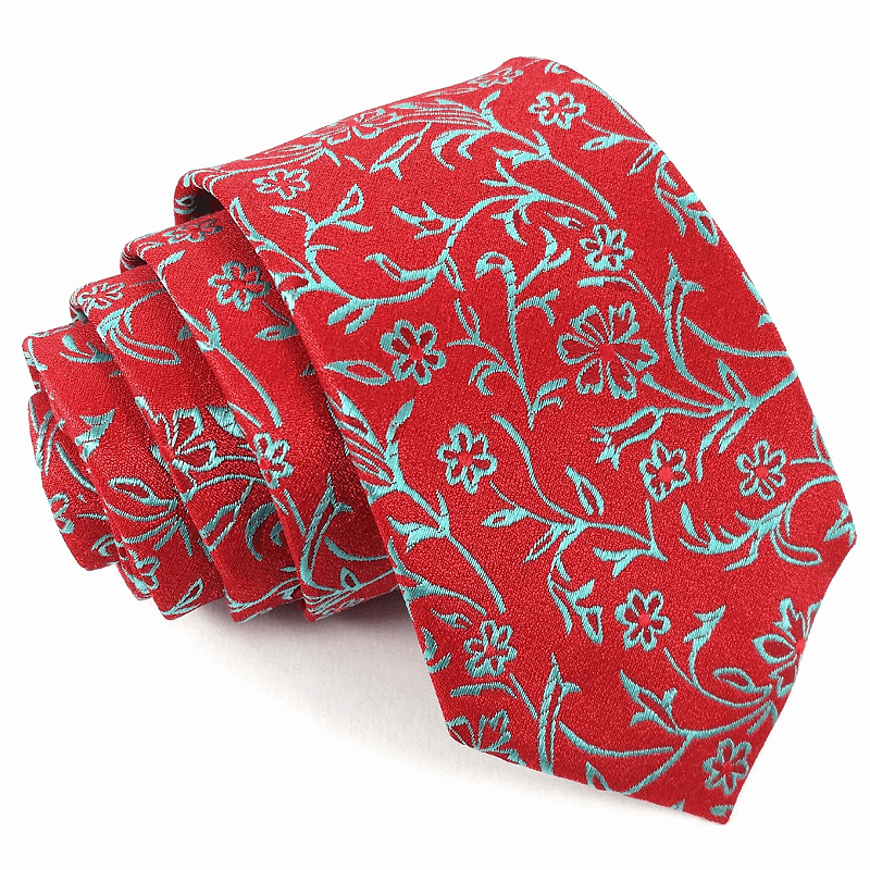 Gravata Slim Floral Vermelha Premium - O Gravateiro - Gravatas ...