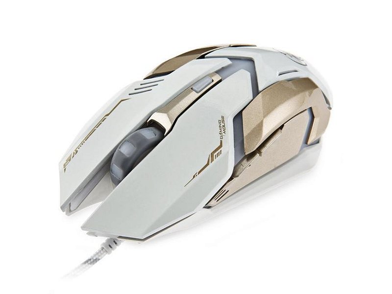 Mouse Óptico iMICE V6 LED Luz Colorida USB 6 Botões 3200 DPI (Branco ...