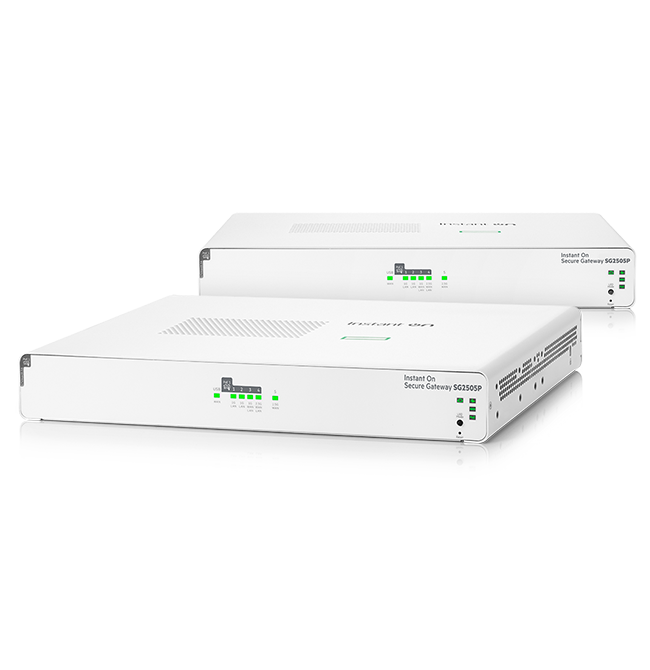 HPE Instant On Secure Gateway 5-port SmartRate 2.5G PoE+ 64W SG2505P ...