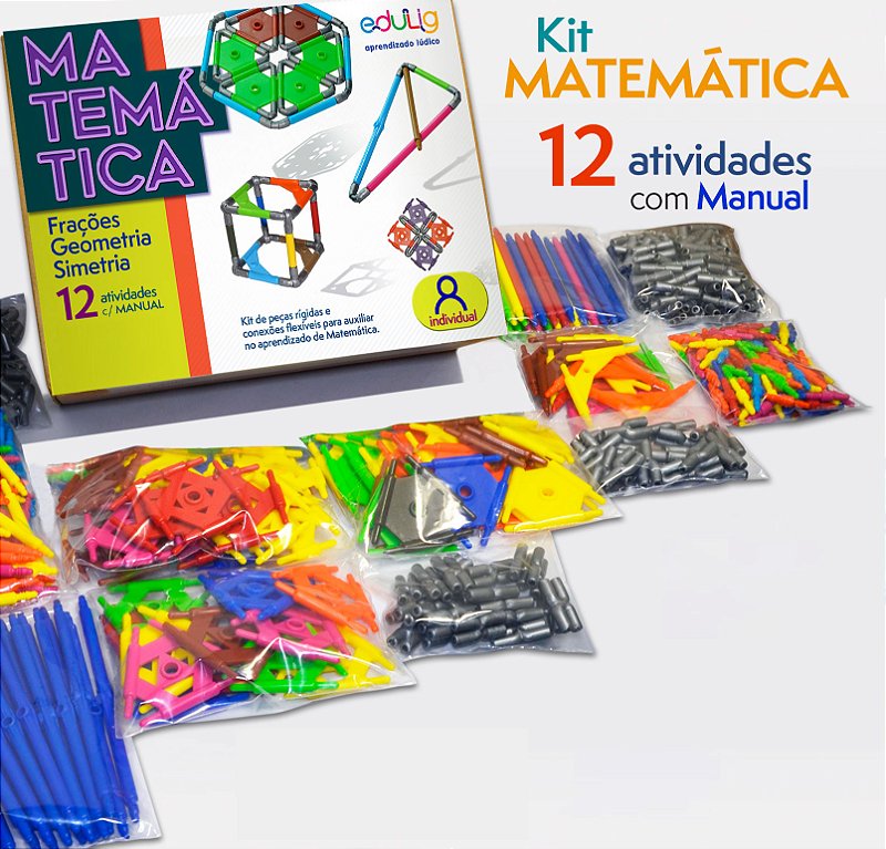 Kit Pedagógico e Educativo Matemática Individual Edulig - 380 peças ...