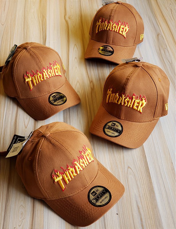 Cap Thrasher Flame Caramel Strapback Aba Curva - CAPMAFIA ⚡️ ...