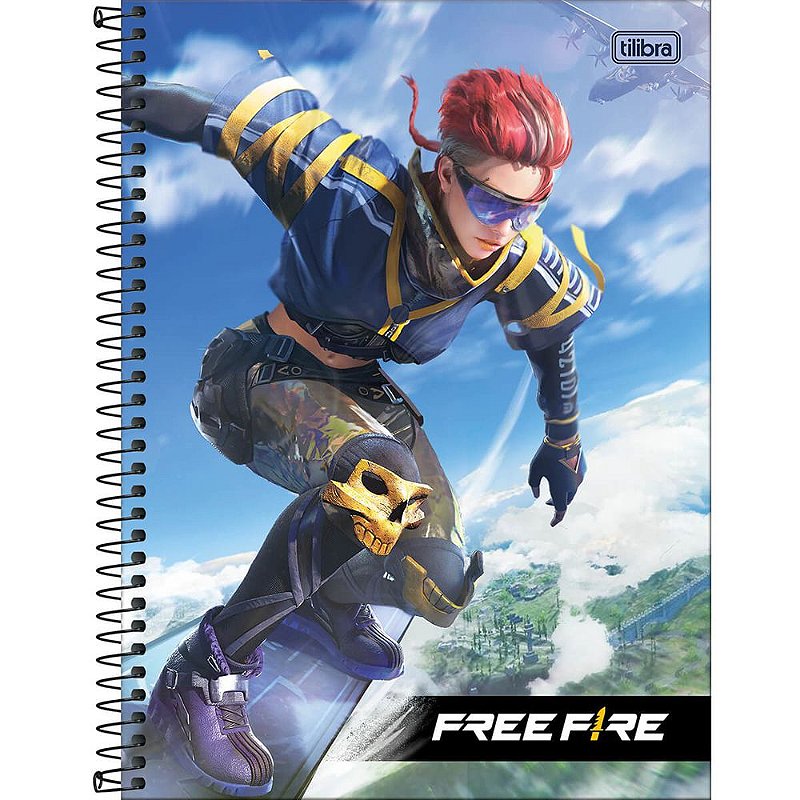 Caderno Free Fire Surf - 80 Folhas - Tilibra - Casa Joka