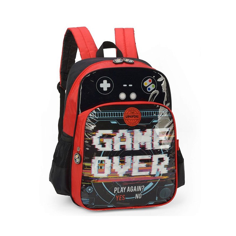 Mochila Costas Game Over Vermelho - Luxcel - Casa Joka