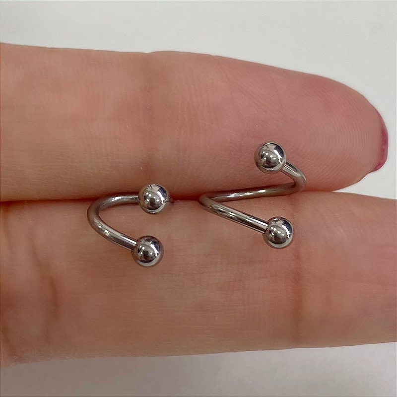 TWISTER AÇO BOLINHAS - I Love Piercing - Loja Online de Piercings e Brincos