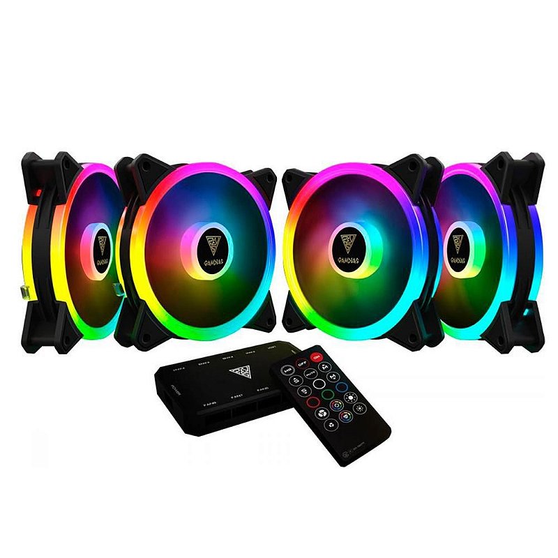 KIT GAMDIAS 4 FANS RGB AEOLUS COM 4 FANS AEOLUS M2-1204R - Infopeças ...