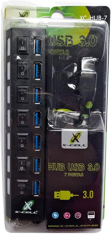 HUB COM 3 PORTAS USB X-CELL XC-HUB-7 - Infopeças Super Loja de ...