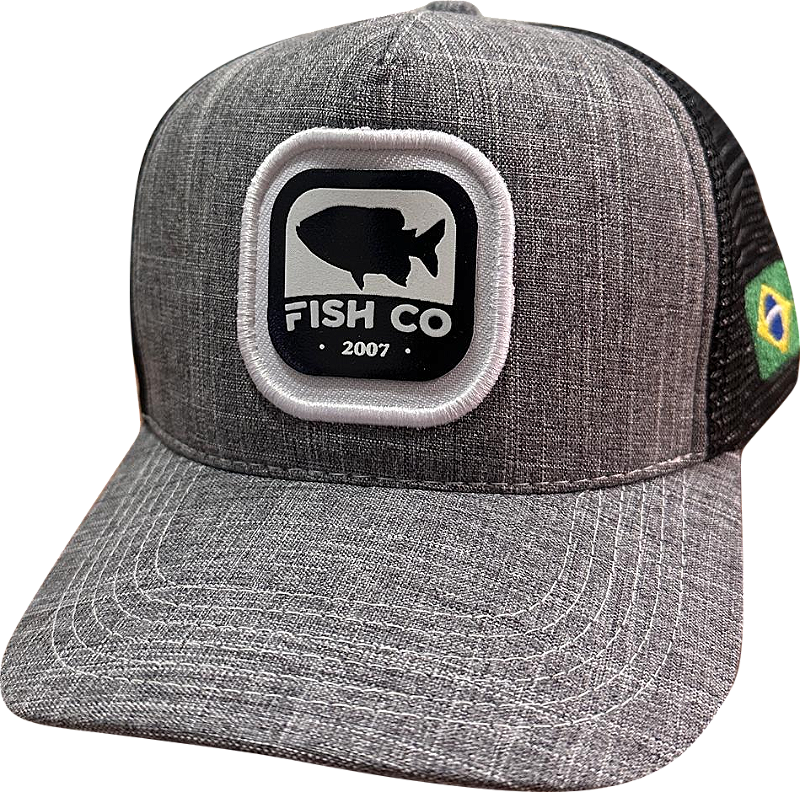 Boné Fishco Logo Tamba Cinza e Preto - Loja de pesca on line: Fish Company
