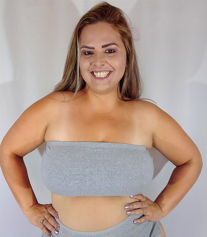 Top faixa cinza mescla - BASIC 4 CURVES