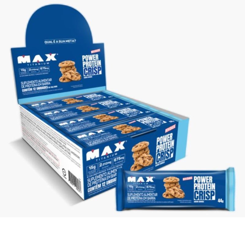 Power Protein Crisp Bar (Caixa c/ 12un de 44g) Max Titanium - B2S ...