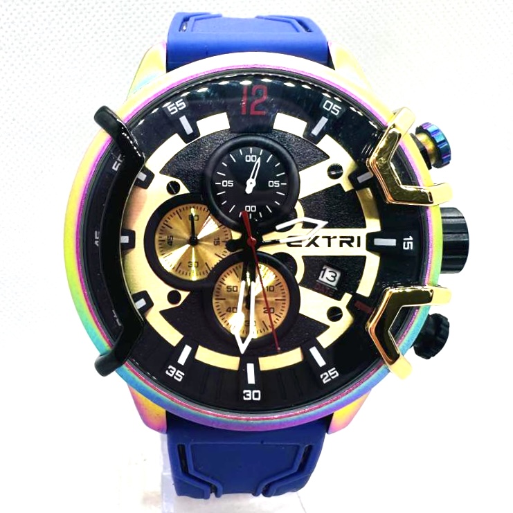 Relógio masculino linha original Extri X6054 Pulseira de borracha a prova d’água 40m - VMAX ATACADO