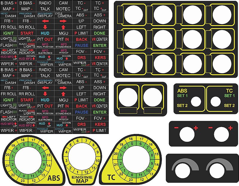 ADESIVO Button Box Ou Volante Logitech G923 G29 G920 G27 - VELOCE COCKPIT