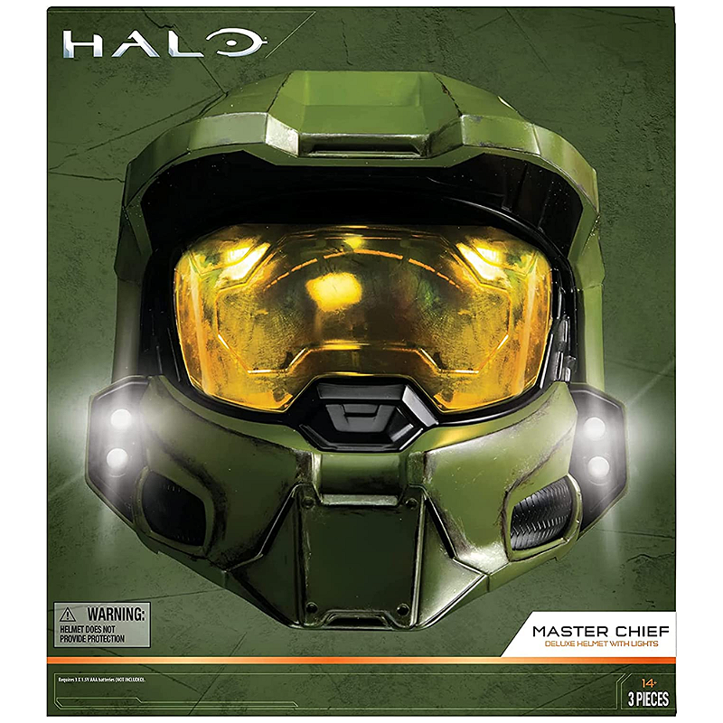Capacete Master Chief Halo c/ Suporte e Luzes LED Escala 1:1 - Game ...
