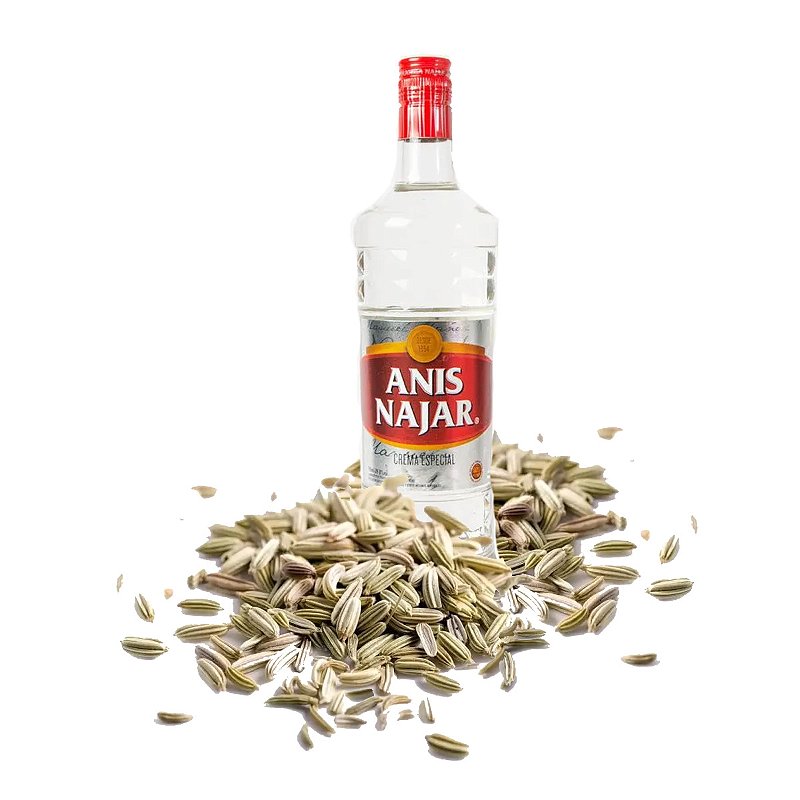 Anisado Licor De Anis Najar Crema 750 ml. Etiqueta Vermelha Original de ...