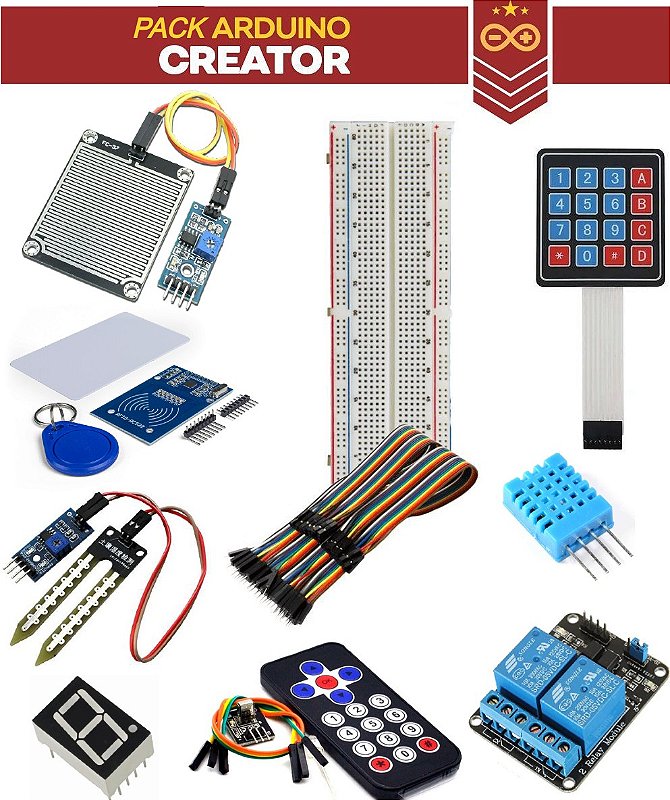 Pack Arduino Creator - Eletrônica Ômega Pack Arduino Creator - Eletrônica Ômega