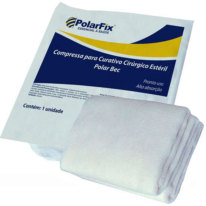 Compressa de Gaze Algodonada Estéril - Polarfix - Material Médico ...