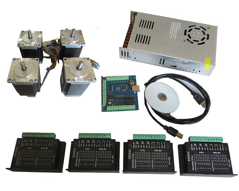Kit Cnc Router 4 Motores De Passo 22kgf + 4 Drives + Fonte - Siquer ...