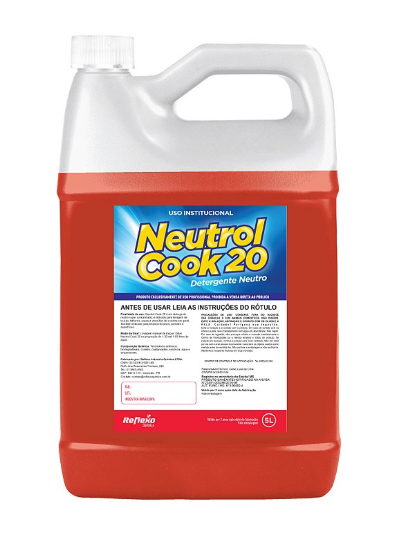 Detergente Neutrol Cook 20 - 5 Litros - Mult Distribuidora — Produtos ...
