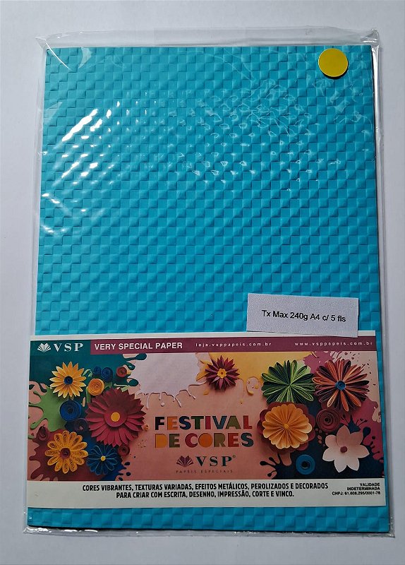 PAPEL A4 210X297 TX MAX MOSAICO AZUL 240G C/ 5 FLS - Loja Online VSP Papéis
