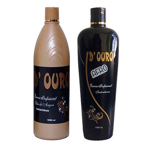1 Progressiva D Ouro Argan + 1 Escova Progressiva D Ouro Afro - Moderna Cosméticos - Cabelos ...
