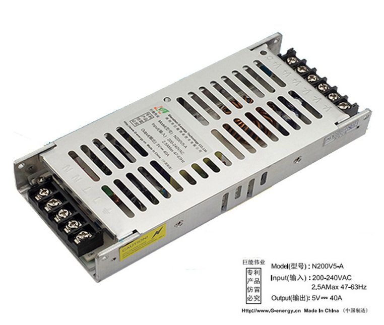 Fonte 5V/40A 220VAC N200V5-A Ultra Slim K2468 - DUALSHOP® Automação ...