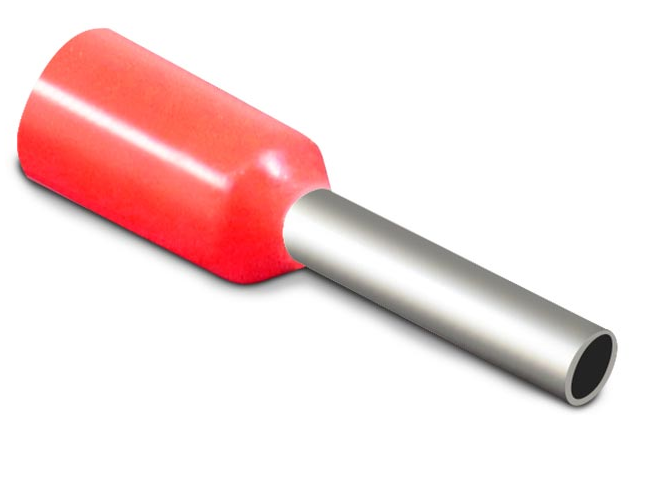 Terminal Tubular 1mm Simples Vermelho E1.0-8-RD - DUALSHOP® Automação ...