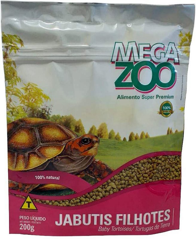 Ração Extrusada Megazoo Jabutis Filhotes 200g e 5kg - Ezootique Ração Extrusada Megazoo Jabutis Filhotes 200g e 5kg - Ezootique