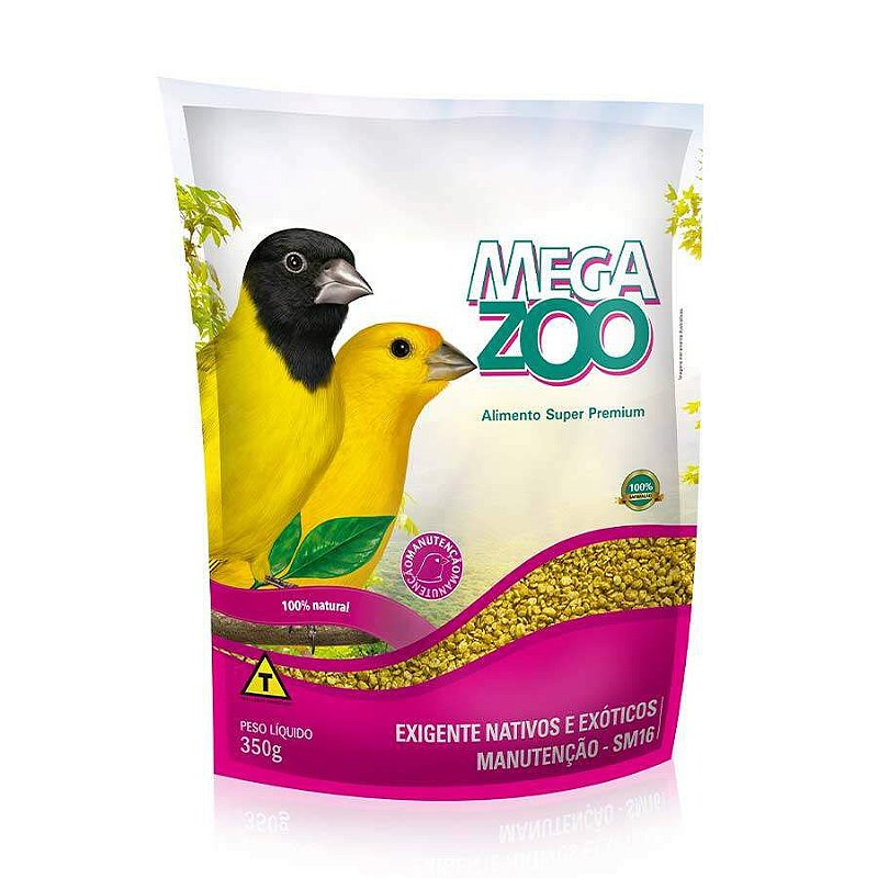 Raçao Megazoo Pássaros Nativos e Exóticos SM16 - 350g e 5kg - Ezootique Raçao Megazoo Pássaros Nativos e Exóticos SM16 - 350g e 5kg - Ezootique