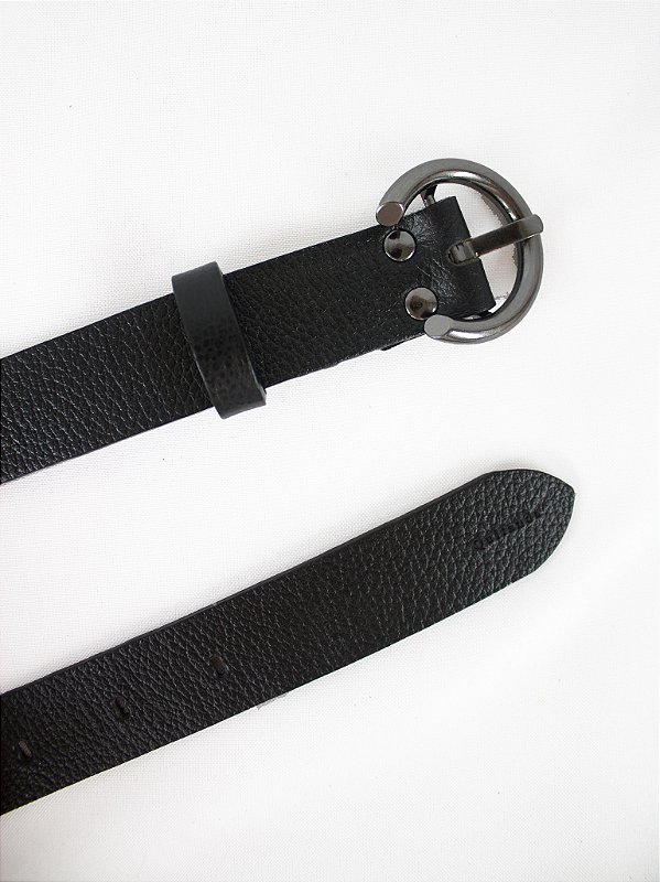 Cinto Basic Omega Preto Fivela Grafite - Quitanda Couro