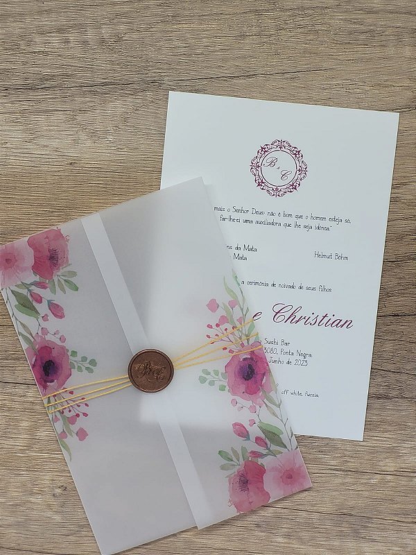 Convite para casamento em papel vegetal - Atelie da Lola Conviteria ...