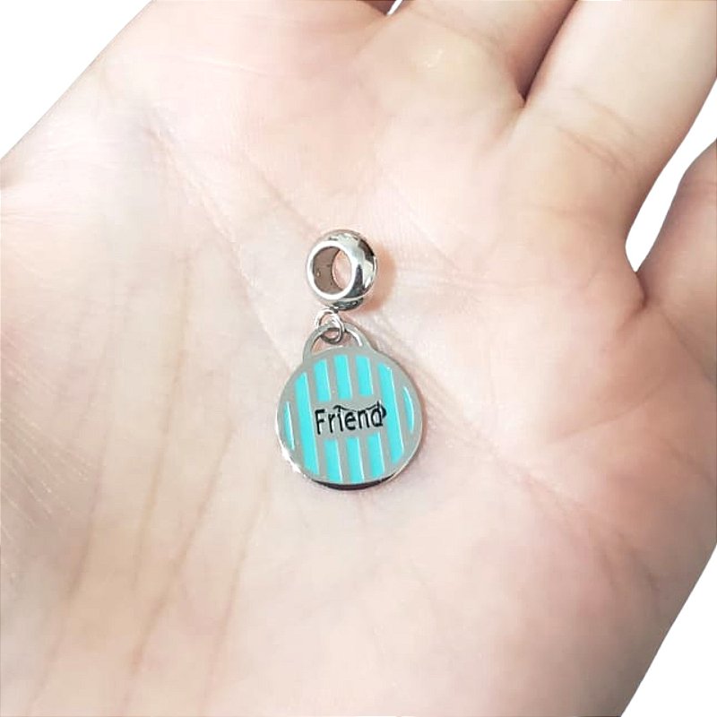 BERLOQUE FRIEND AZUL TIFANY EM AÇO 316L - Moriá Joias em Aço Inox