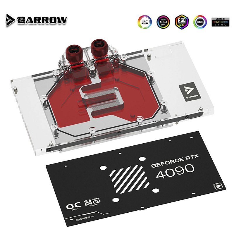 GPU Block RTX 4090 Gigabyte Aorus Barrow RGB - Power UP Water Cooler ...
