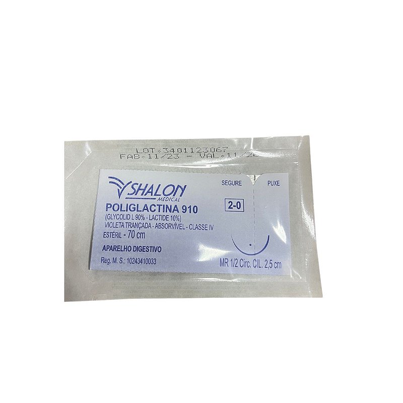 Fio Poliglactina 2-0 C/Ag 2,5Mr - Shalon - Loja.EniFar