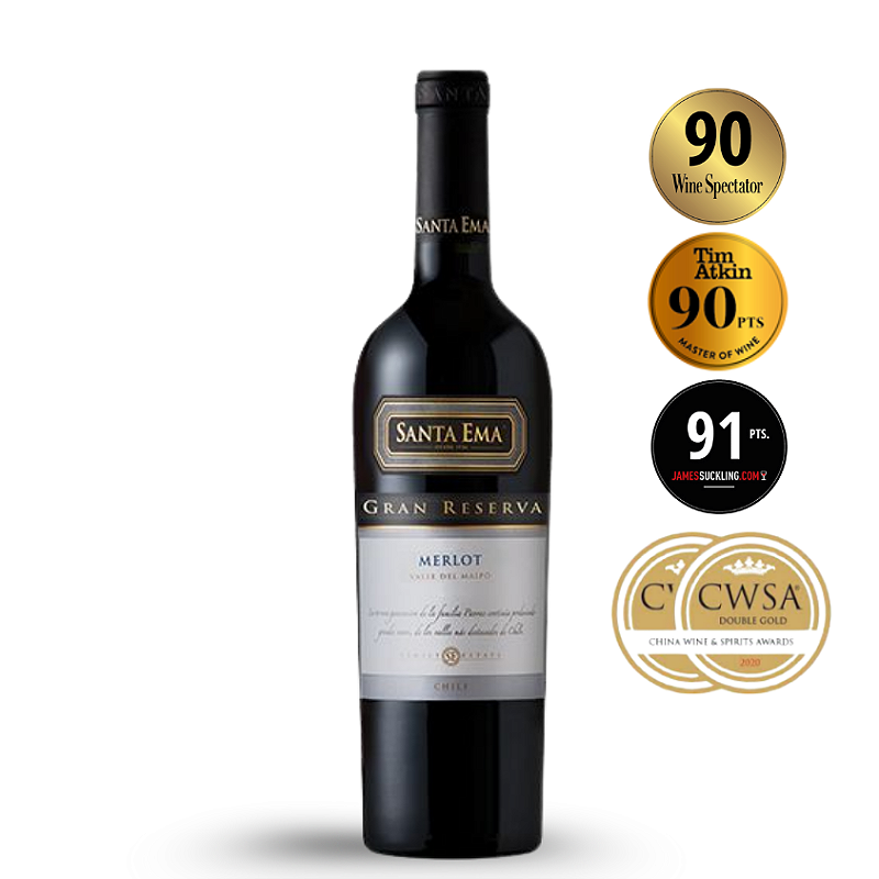 Vinho Tinto Chileno SANTA EMA GRAN RESERVA MERLOT Vale Central ...