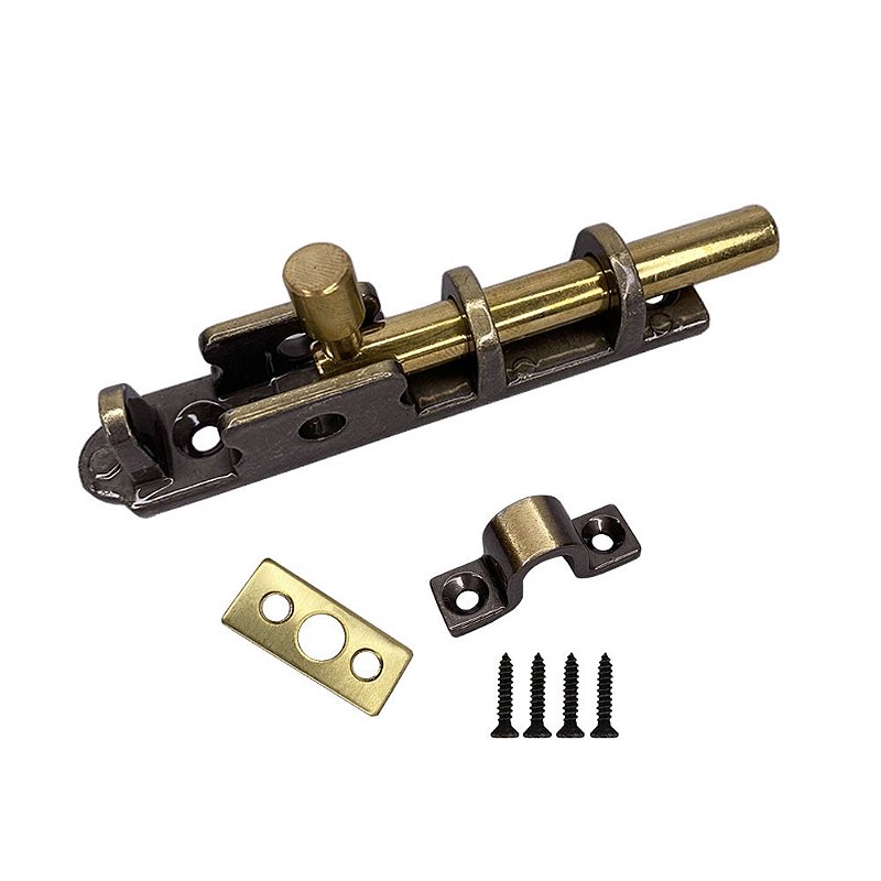 Trinco Fecho Fio Redondo 6cm Latonado Oxidado União Mundial - Arthen ...