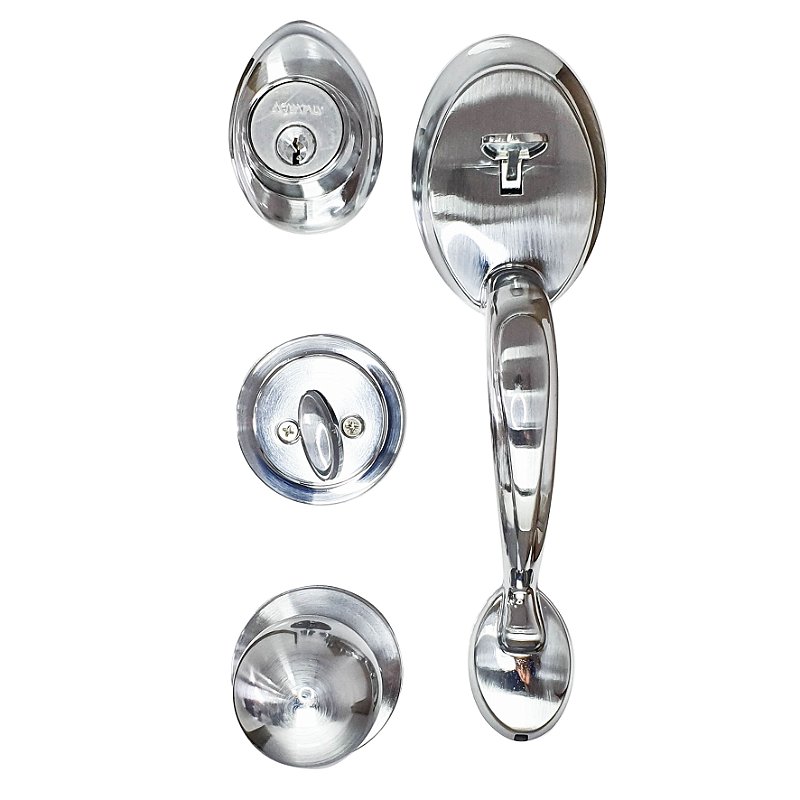 Conjunto Fechadura Blim Blim Aquataly - Crome Polido - SOS da Piscina