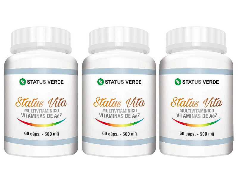 Kit 3 Status Vita Multivitaminico de AaZ 180 cápsulas 500mg - Natural ...