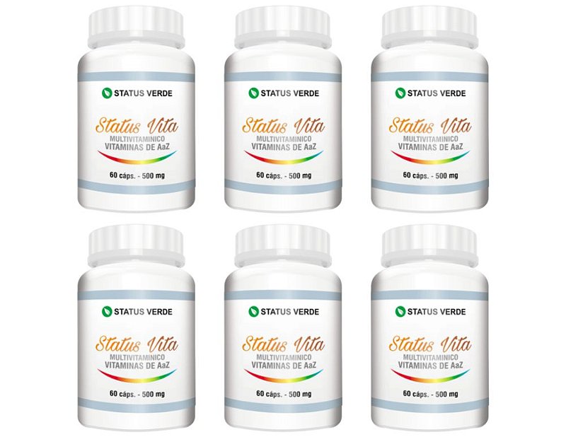 Kit 6 Status Vita Multivitaminico de AaZ 360 cápsulas 500mg - Natural ...