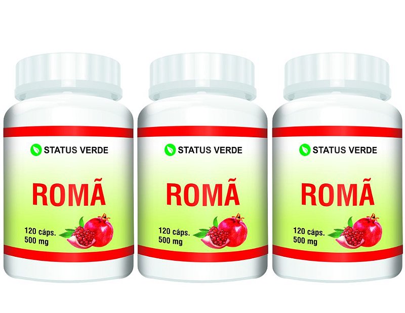 Kit 3 Romã 360Cáps - 500mg Status Verde - Status Verde