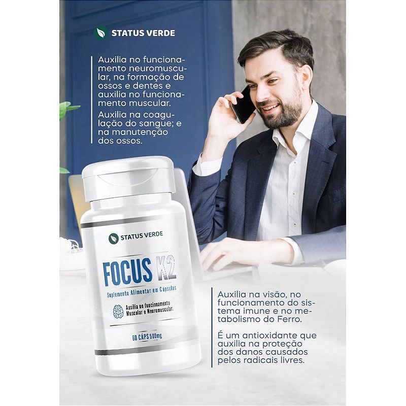 Focus K2 - Potencialize sua mente com o suplemento mais poderoso! - Status Verde