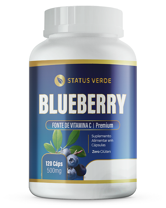 Blueberry 120 Cápsulas 500mg - Status Verde | Suplemento Antioxidante - Status Verde