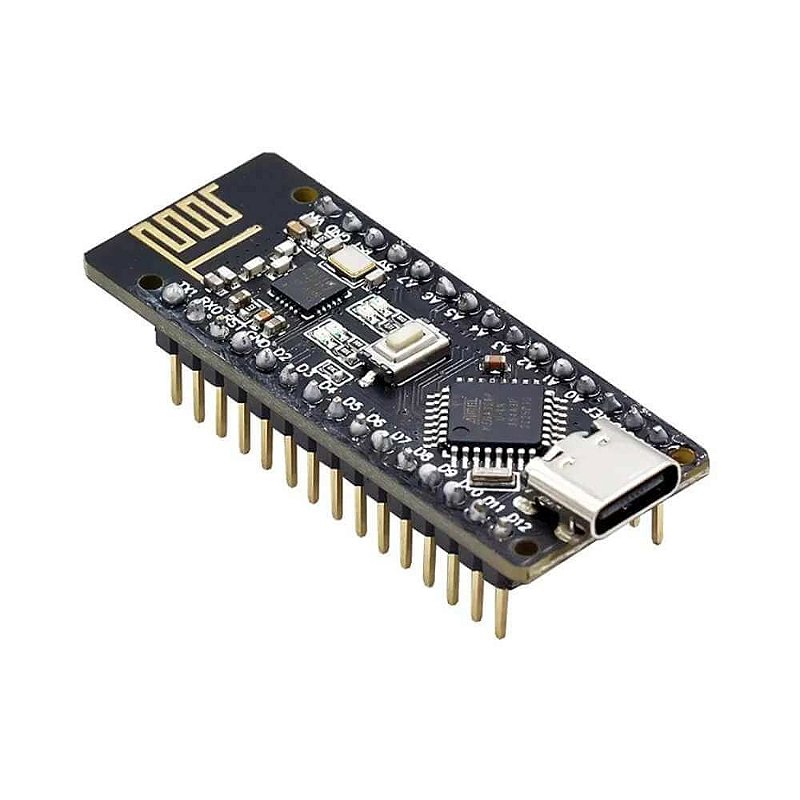 Placa Nano Rf Nrf24l01 Atmega328p Arduino Compatível Usb Tipo C Bit Maker Arduinos Módulos