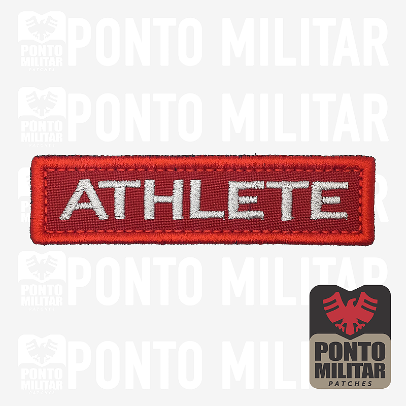 Athlete - Atleta Emblema Patch Bordado Tarjeta Velcro - Patches Militares Emborrachado e Bordados